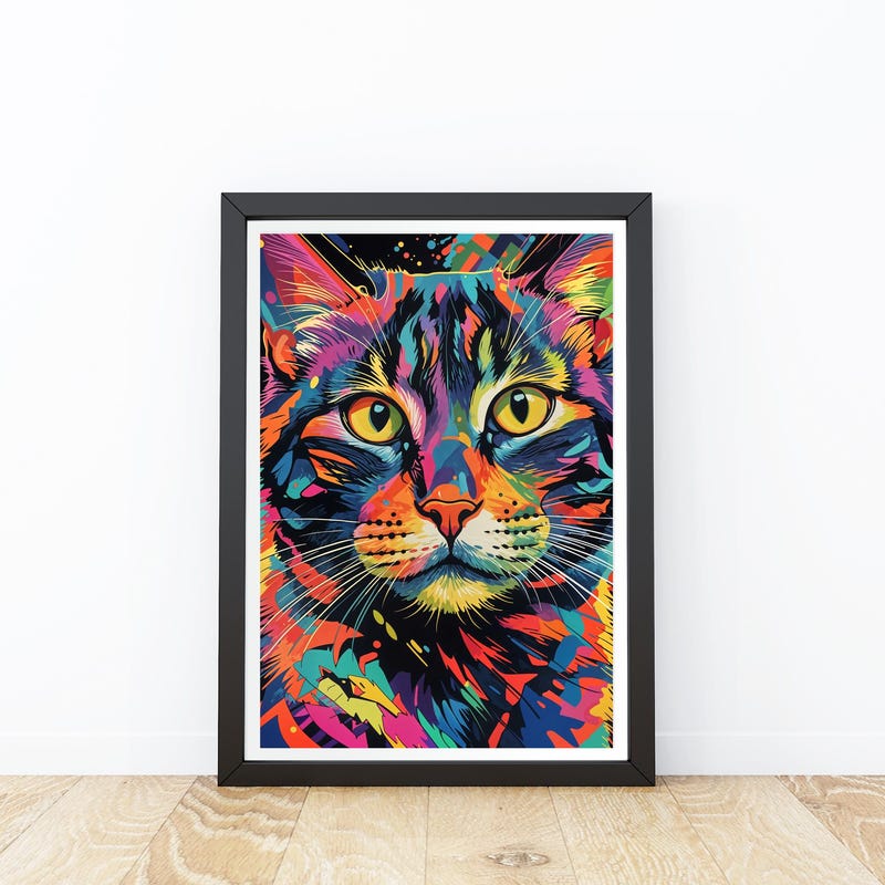 Funky Cat Art - Etsy