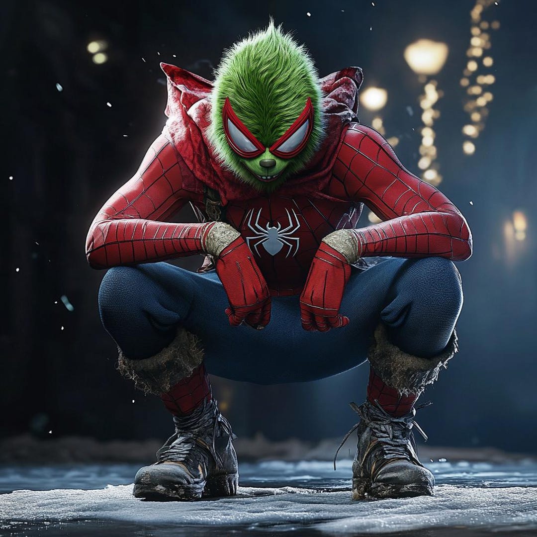 Spider Man as the Grinch Halftone Transparent Thug Life 300 Dpi - Etsy