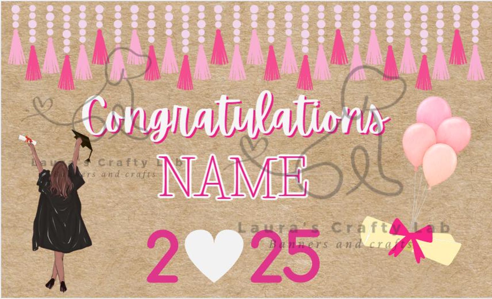 Girly Graduation Banner - Etsy