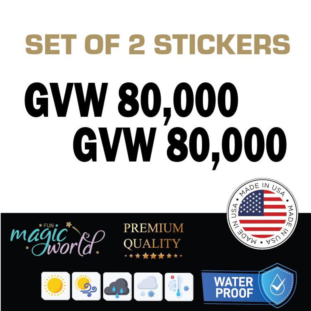 GVW 80,000 Decal Stickers, Semi Truck Safety (set of 2) - Etsy