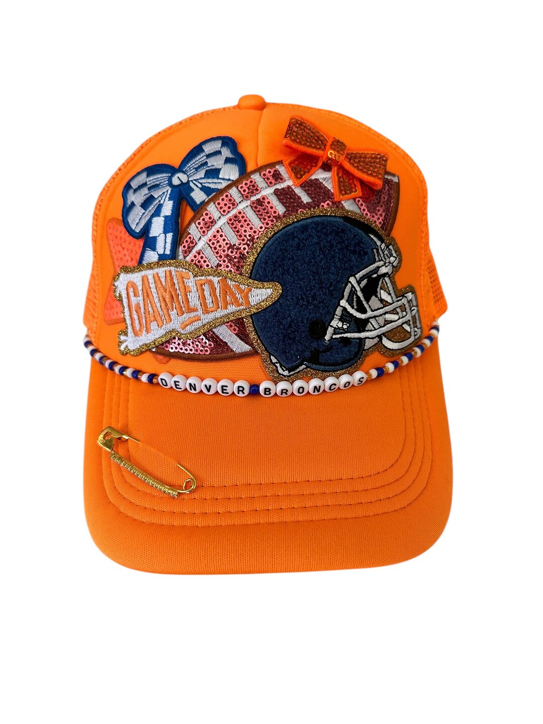 Sequin Denver Gameday Trucker Hat, Denver Patch Hat, Denver Football ...