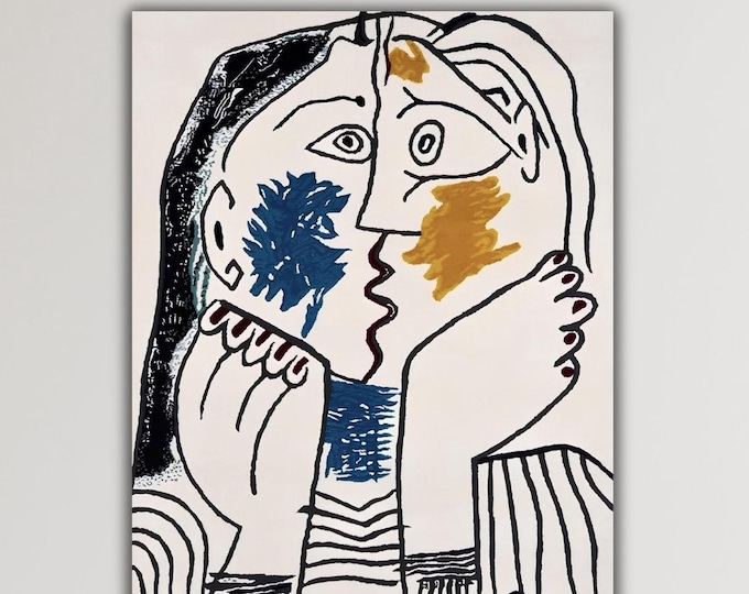 Picasso Wall Art, Kiss, Pablo Picasso Wall Art, Abstract Canvas Wall ...