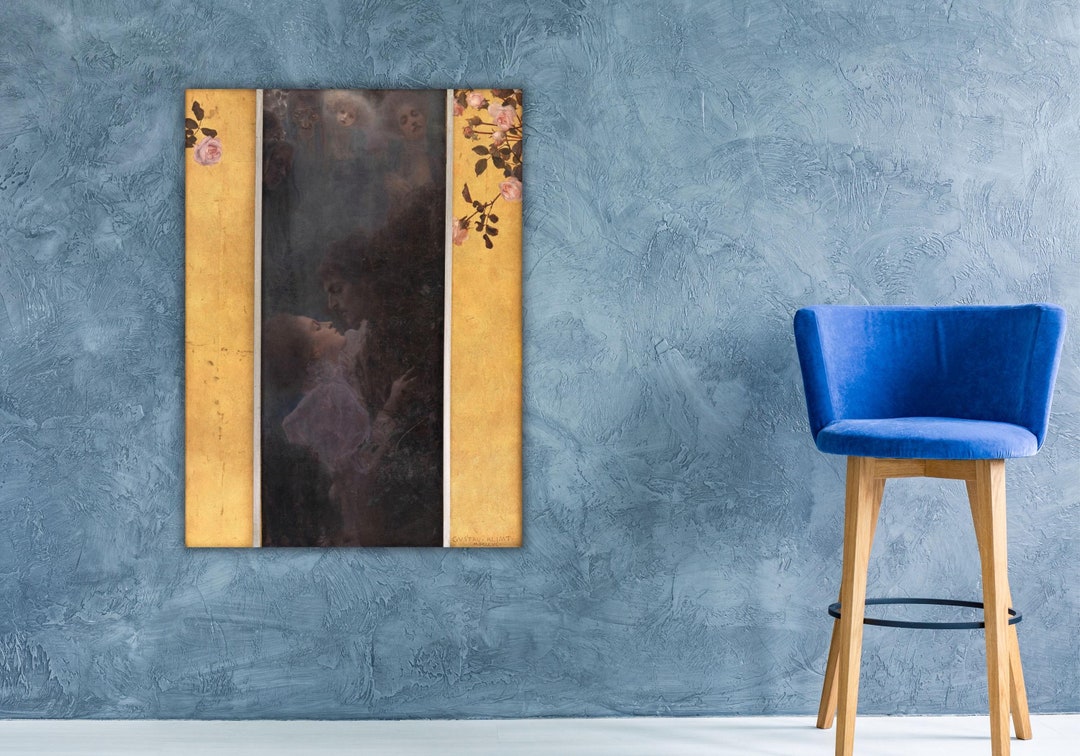 Gustav Klimt the Gold Couple Design Canvas Wall Art, Gustav Klimt the ...
