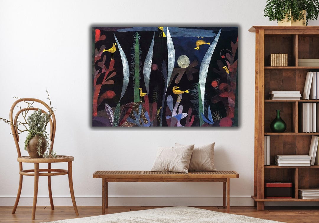 Paul Klee Landscape With Yellow Birds, Vintage Canvas Art Print - Etsy