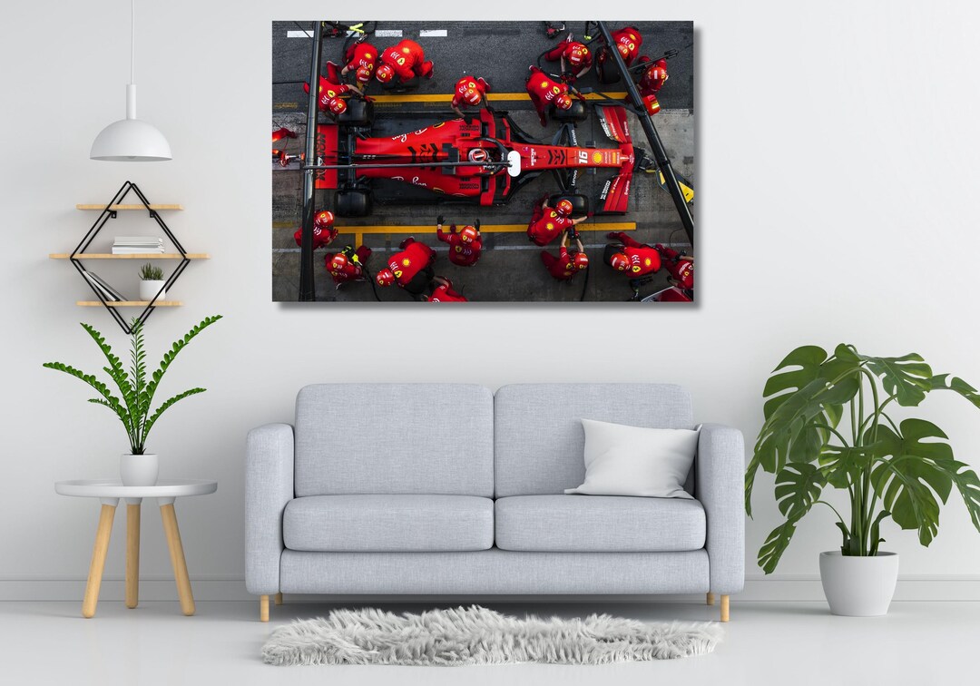 Charles Leclerc Ferrari F1 Pit Stop Canvas Wall Art Print: Formula One ...