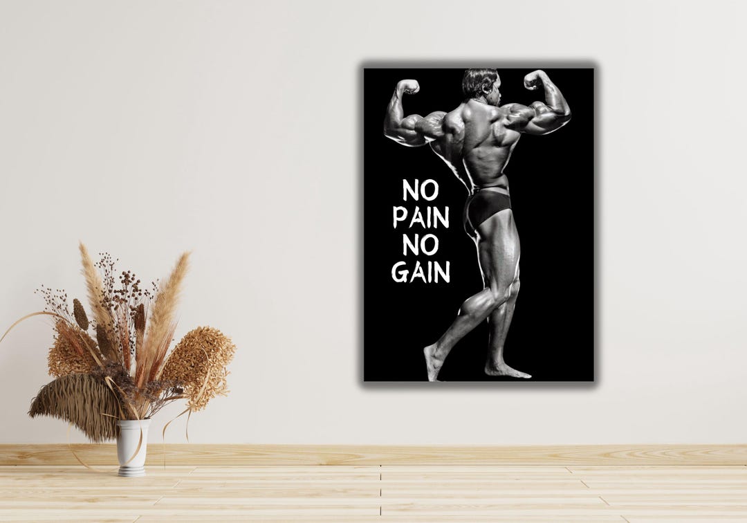 Arnold Schwarzenegger No Pain No Gain Canvas Wall Art,arnold Fitness ...