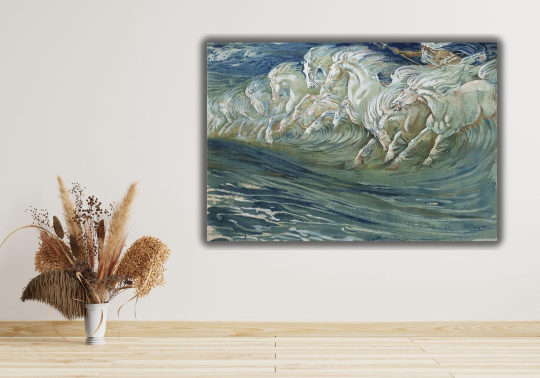 Walter Crane the Horses of Neptune CANVAS Wall Art,walter Crane Running ...