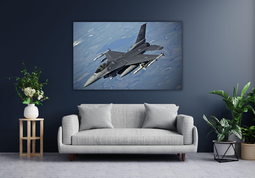 F16 Falcon Fighter Jet Canvas, Military Aircraft Print - Etsy