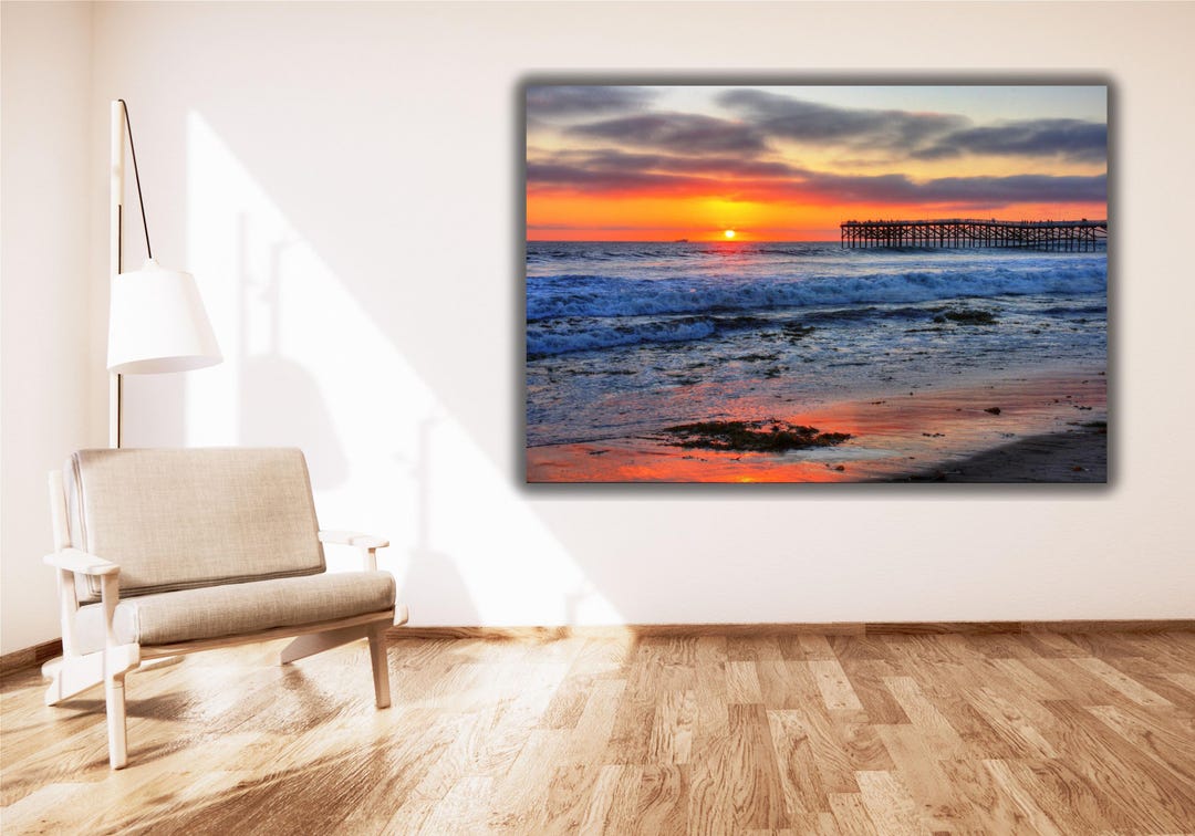Ocean Beach Sunset Print, Landscapes Canvas Wall Art,tropical Sunrise ...