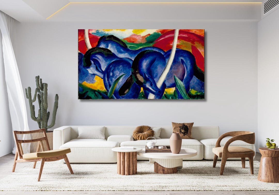 Franz Marc Blue Horses Canvas Wall Art Print, Expressionist Animal ...