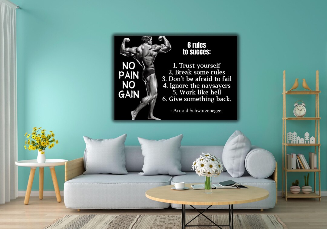 Arnold Schwarzenegger 6 Rules to Succes Canvas Wall Art,arnold ...