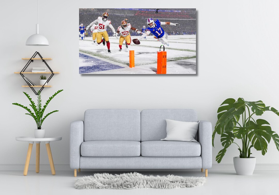 Josh Allen Dives for TD Canvas Print, Sports Wall Decor - Etsy