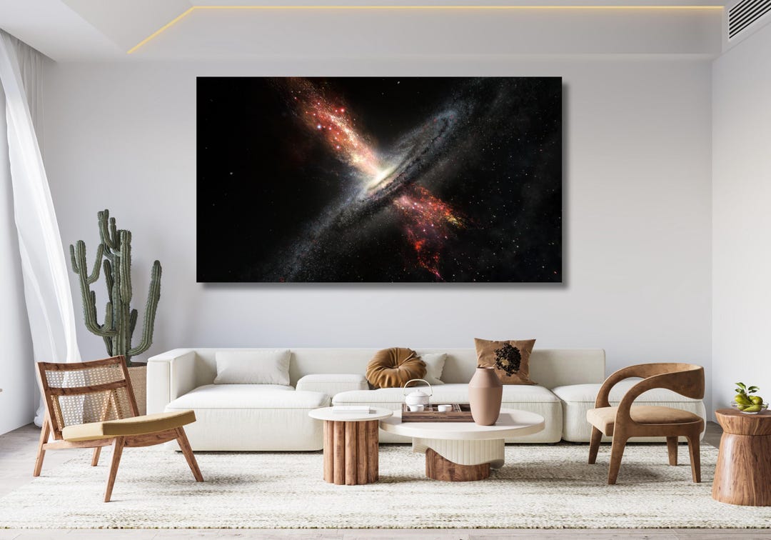 The Milky Way Galaxy Canvas Print: Space Art Poster, Modern Living Room ...