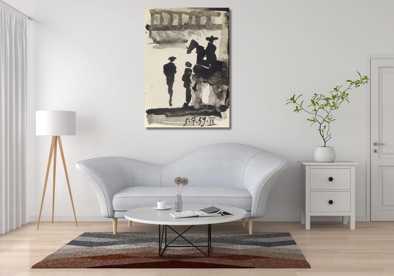 Picasso Torosy Toreros Canvas Art Print, Equestrian Wall Decor - Etsy ...