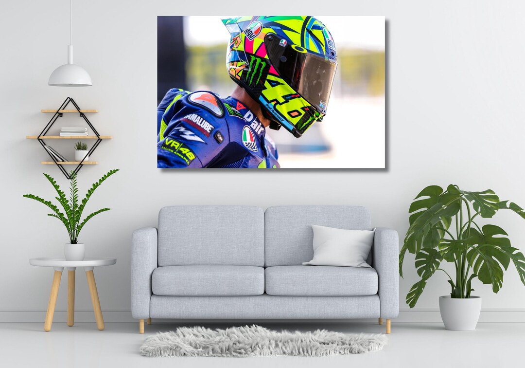 Valentino Rossi Portrait Canvas Print:motorcycle Art Poster, Moto GP ...