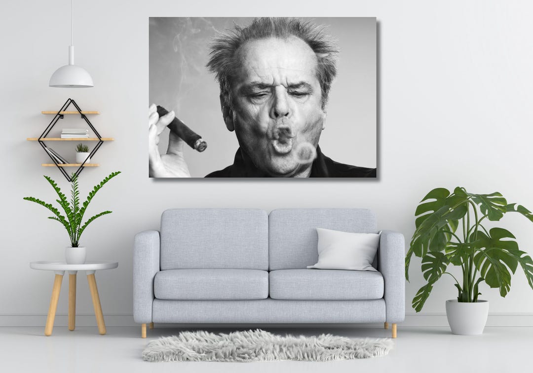 Jack Nicholson Portrait Black and White Canvas Wall Art Print,jack ...