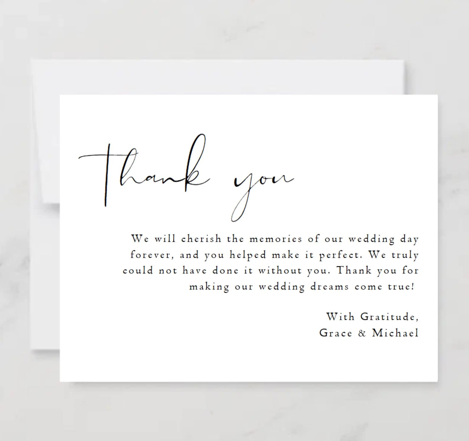 Minimalist Wedding Vendor Thank You Card Template | Digital File ...