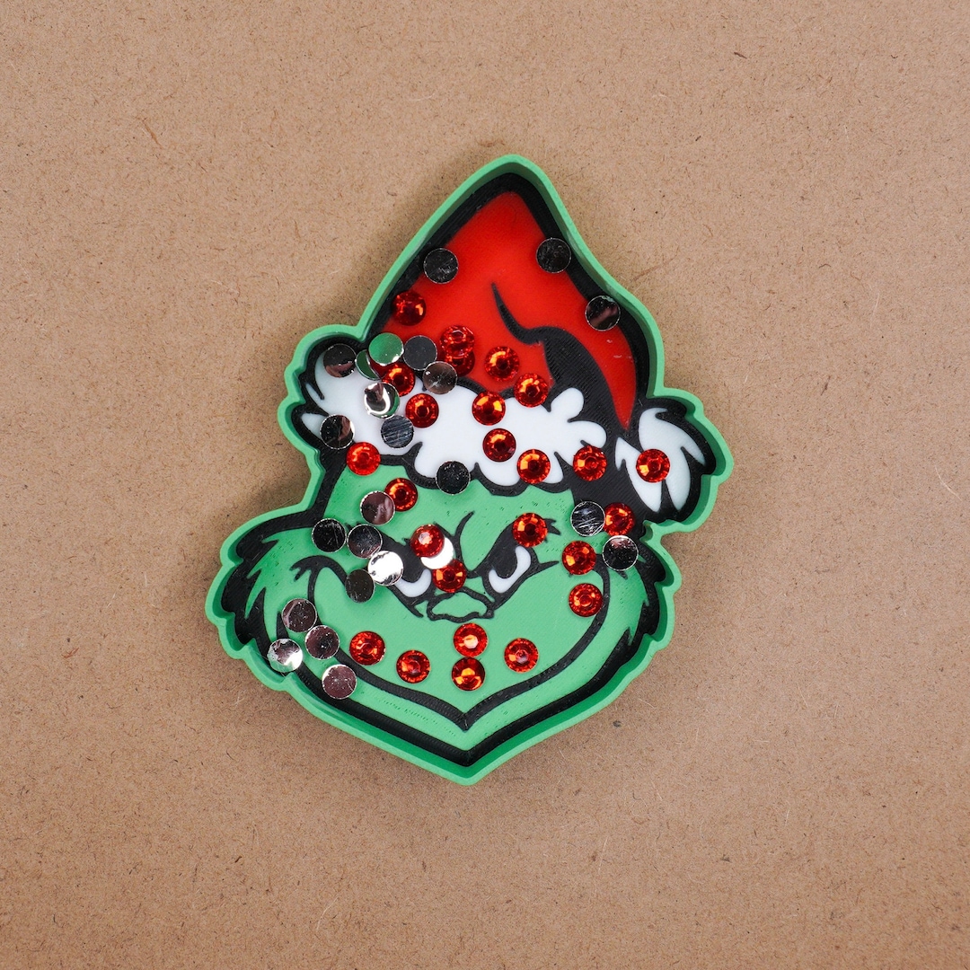 Grinch Rhinestone Trinket Tray: Handmade Holiday Decor - Etsy
