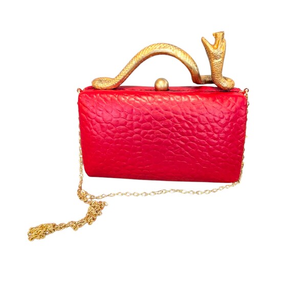 Red Leather Clutch - Etsy