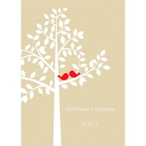 Personalized Love Print Love Tree Print Custom Love Birds - Etsy