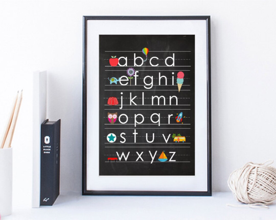 Alphabet Print, Kids Alphabet Print, Blackboard Alphabet Print ...