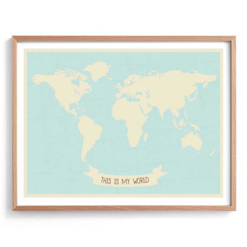 World Map Poster Print This is My World Map Print Nursery | Etsy