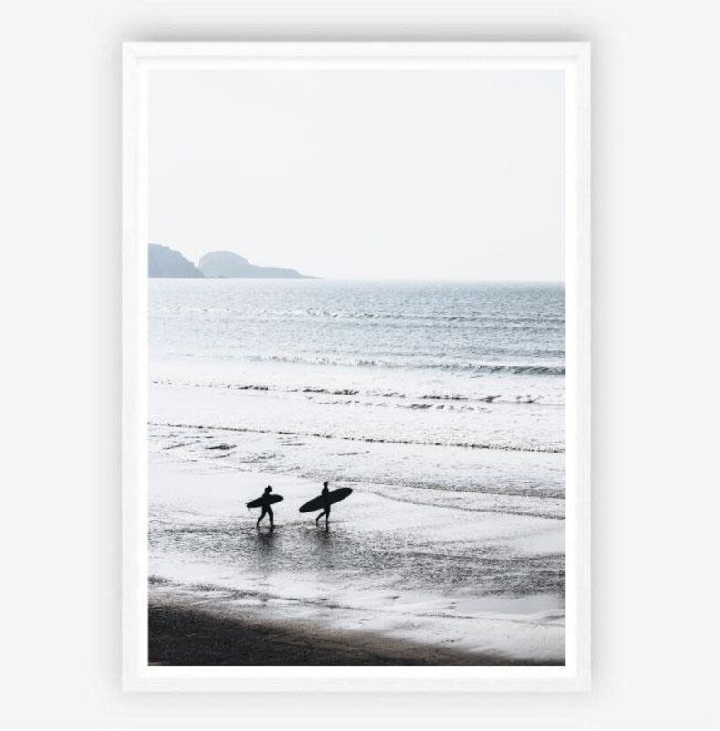Morning Surfers Print, Surfer Photo Print, Monocromathic Photo Print - Etsy