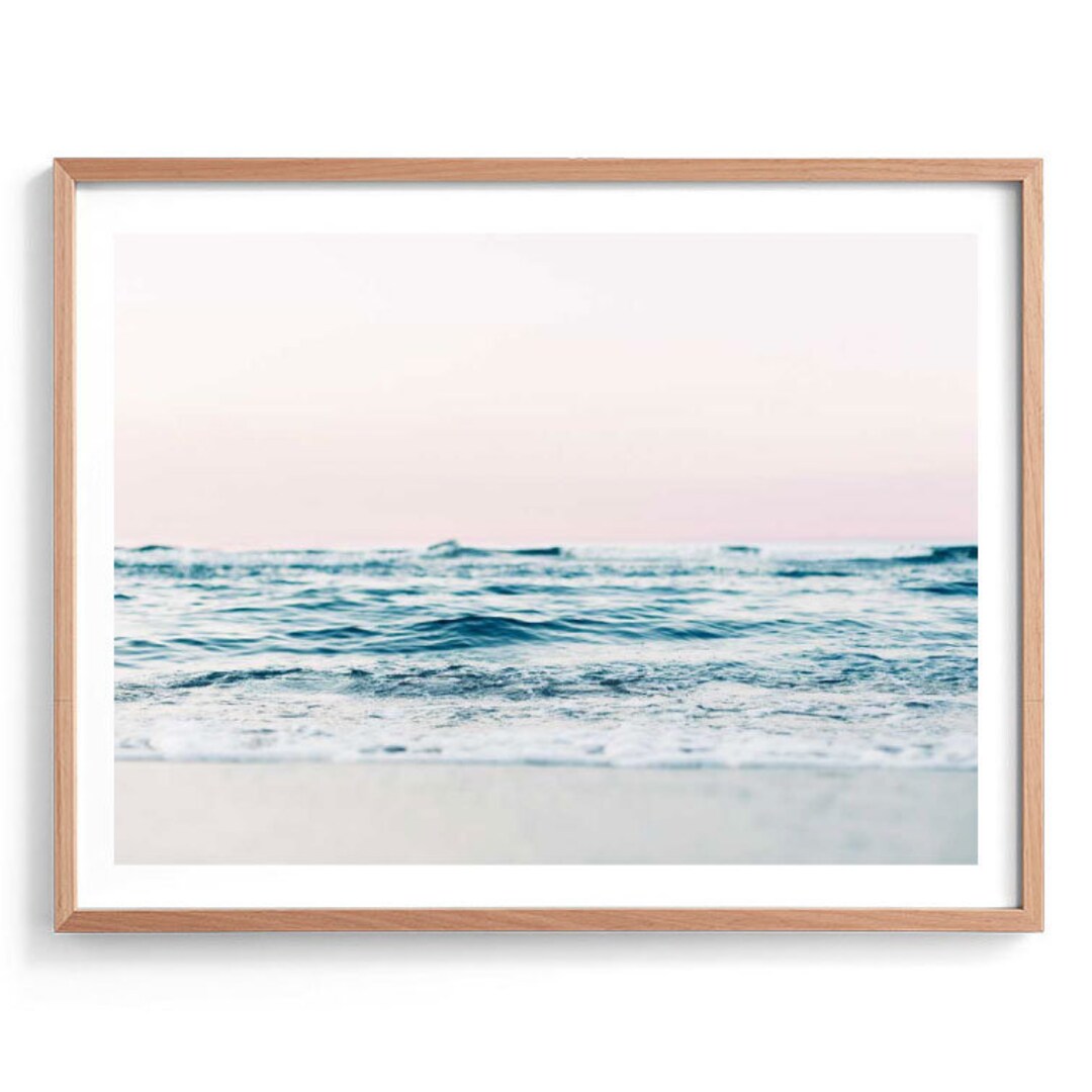 Ocean Photography Print, Pastel Ocean Print, Beach Poster, Soft Ocean ...