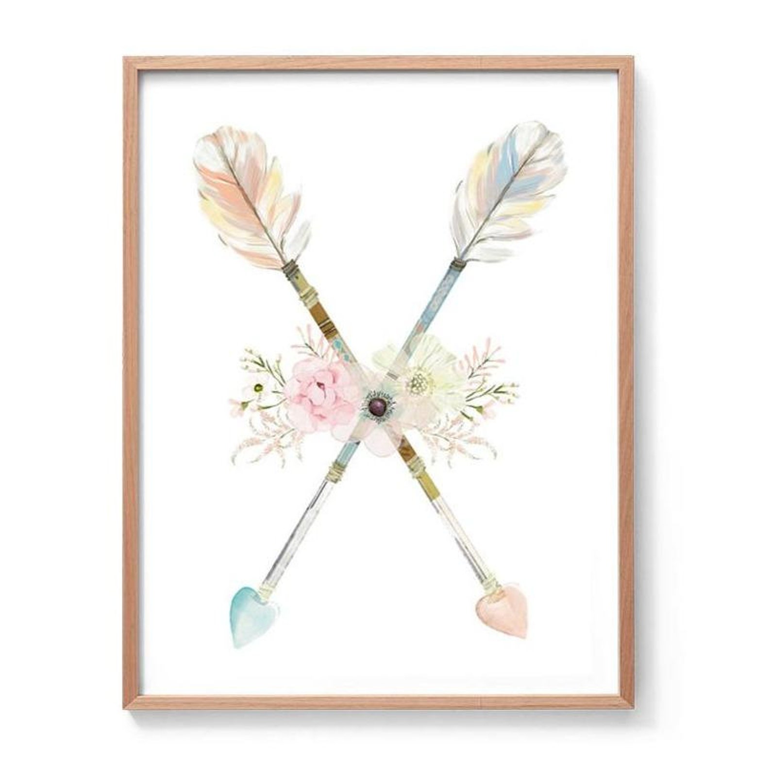 Boho Arrows and Flowers Print, Girls Boho Print, Boho Nursery Print ...