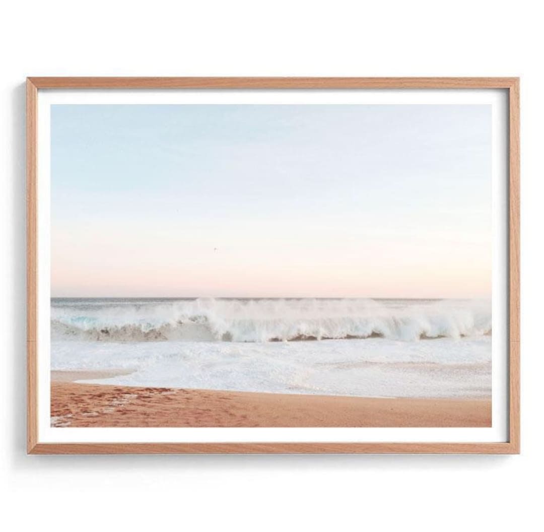 Ocean Photography Print, Pastel Ocean Print, Beach Poster, Soft Ocean ...