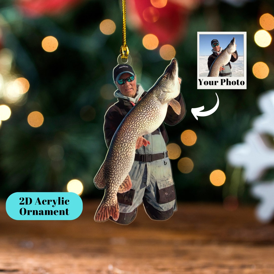 Custom Fishing Photo Ornament, Fishing Ornament Christmas, Picture ...