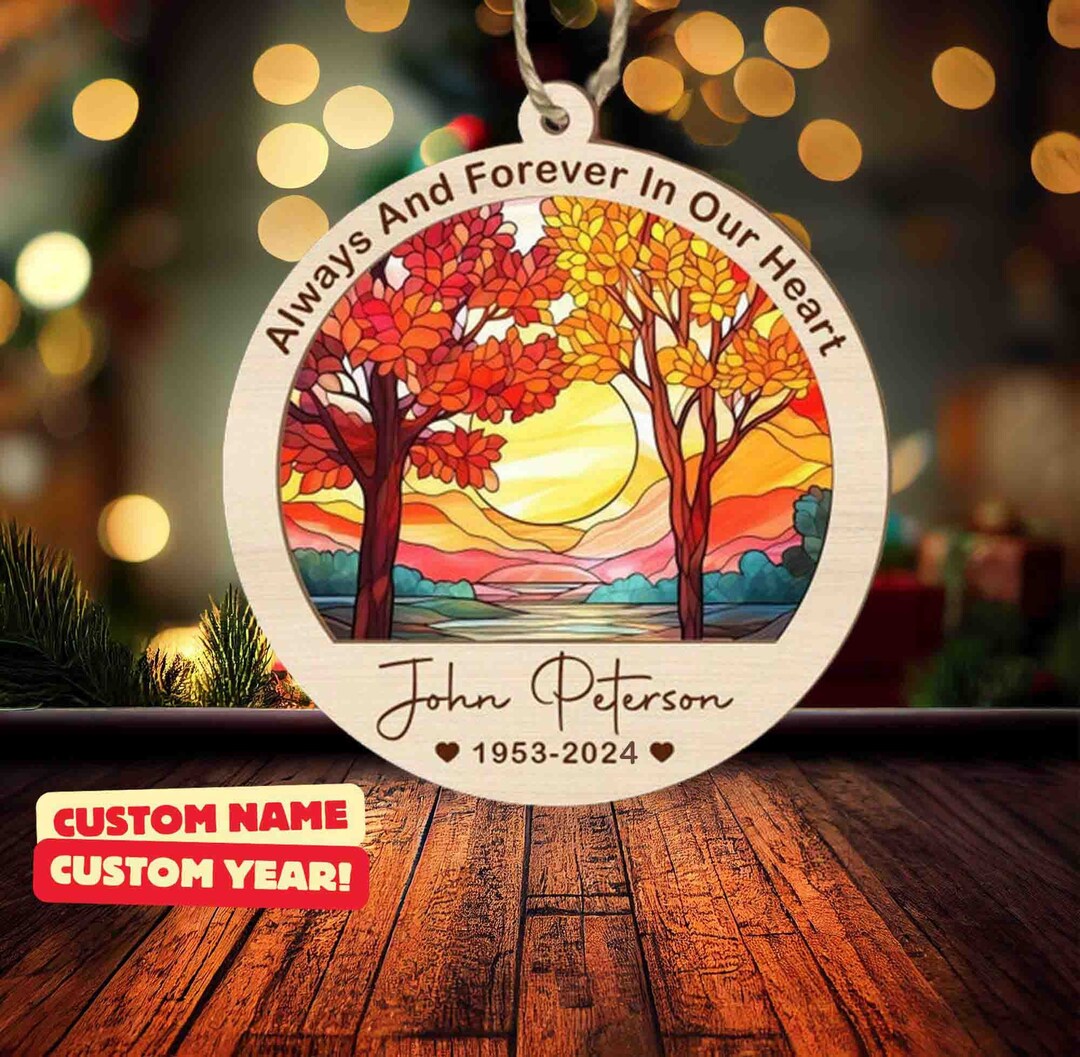 Custom Memorial Suncatcher Ornament, Personalized Sun Catcher, Loss of ...