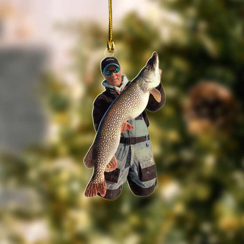 Custom Fishing Photo Ornament, Fishing Ornament Christmas, Picture ...