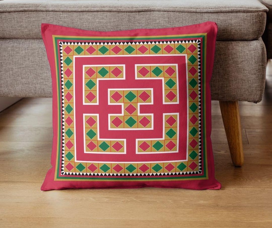 Seamless Ancient Hmong Tribal Pattern, Which Comes in Two Versions: Red ...