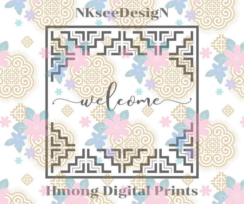 Hmong Floral Pattern: Ethnic Design (PNG, EPS, JPG Digital Download) - Etsy