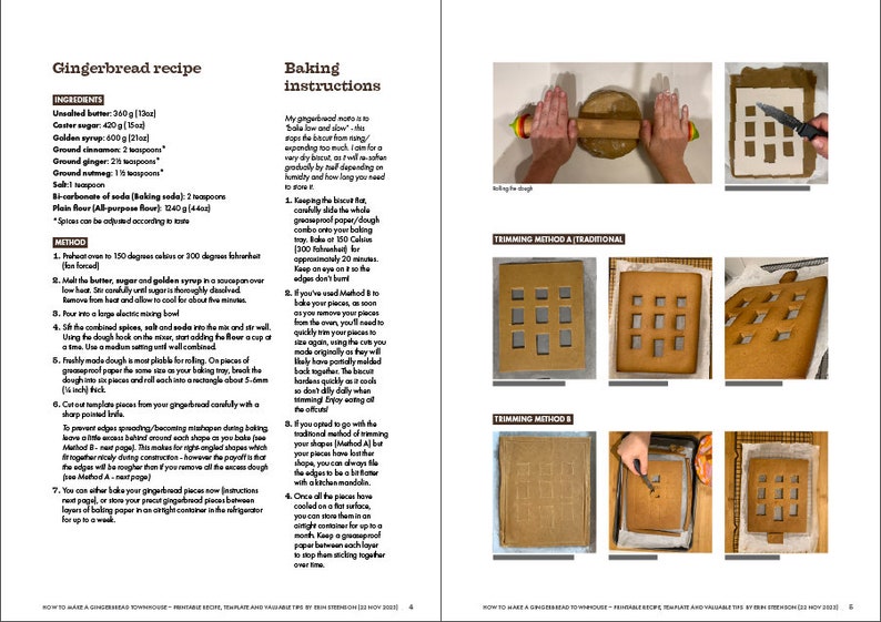 How to Make a Gingerbread Townhouse House. Printable A4 Recipe ...