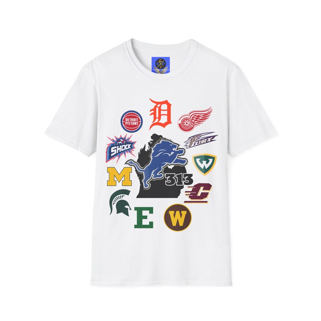 Michigan Pro and College Team Logo Unisex Softstyle T-shirt, Sports Fan ...