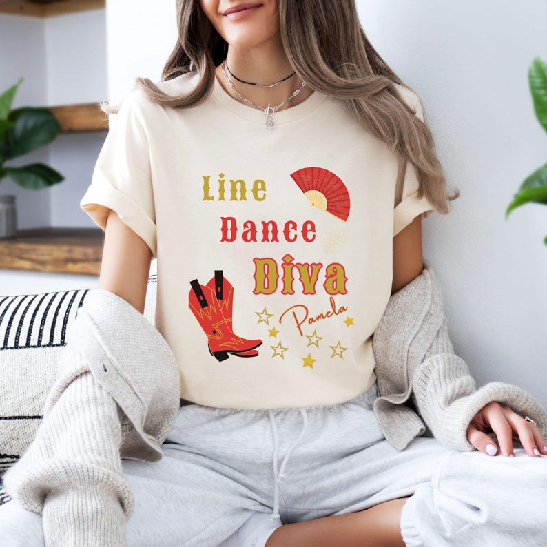 Personalized Line Dance Diva Shirt With Back Print, Country Dance Shirt ...
