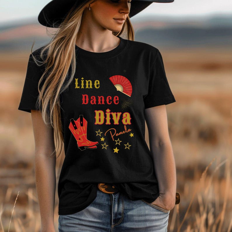 Personalized Line Dance Diva Shirt With Back Print, Country Dance Shirt ...