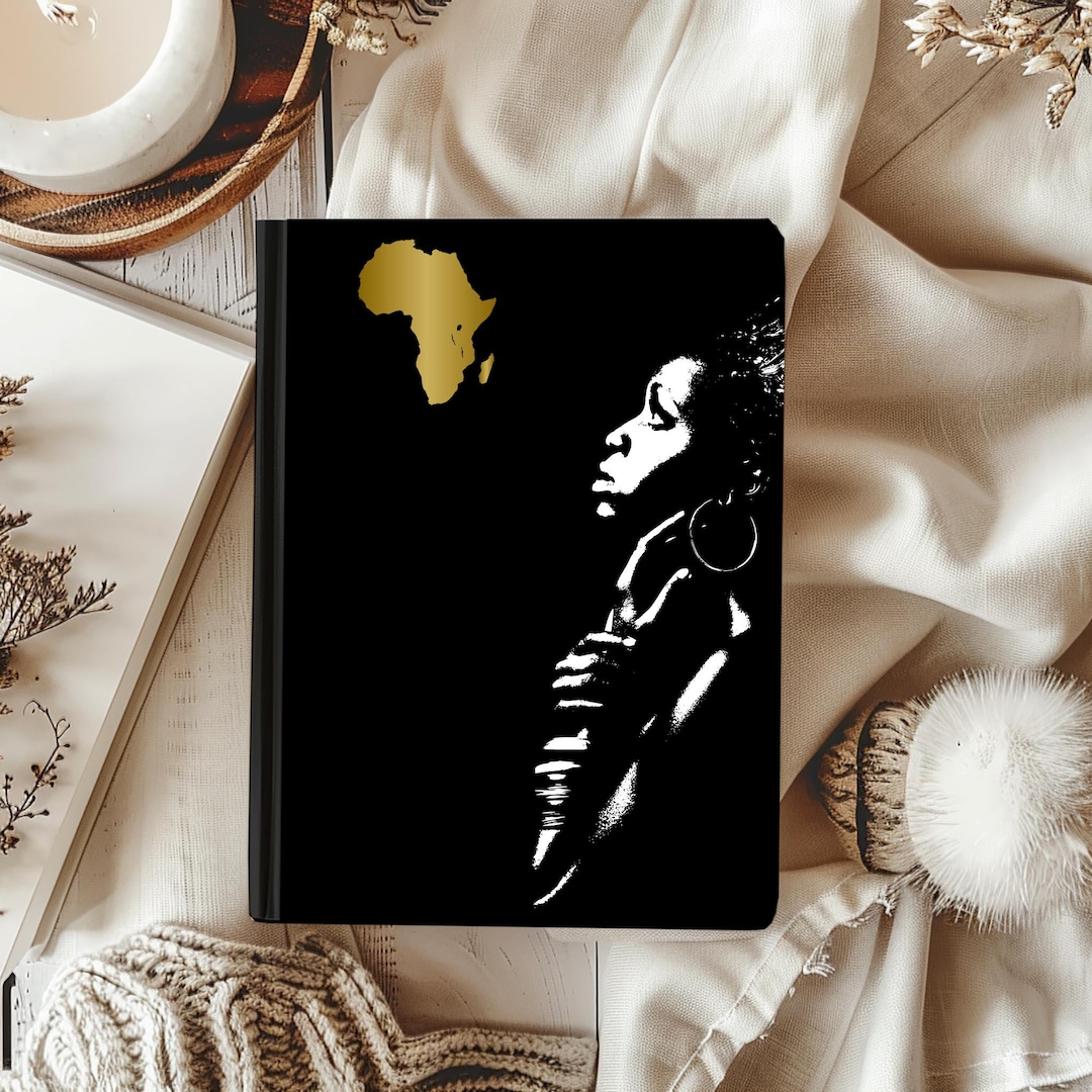 Hardcover Journal Matte Black Girl Magic Africa Graphic Design Black ...