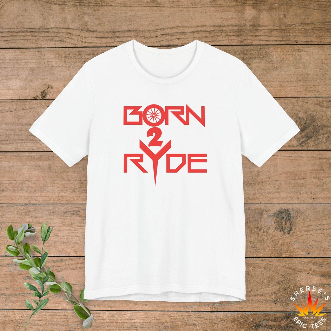 Trike Motorcycle Rider Tshirt: Born 2 Ryde red Graphic, Tee Motorcycle ...