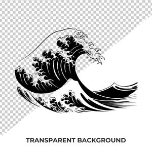 Digital Vintage Wave Designs Silhouettes Retro Wave SVG Ocean Outline ...