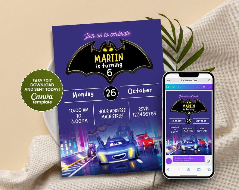 Batwheels Birthday Invitation | Printable & Digital Party Invite ...
