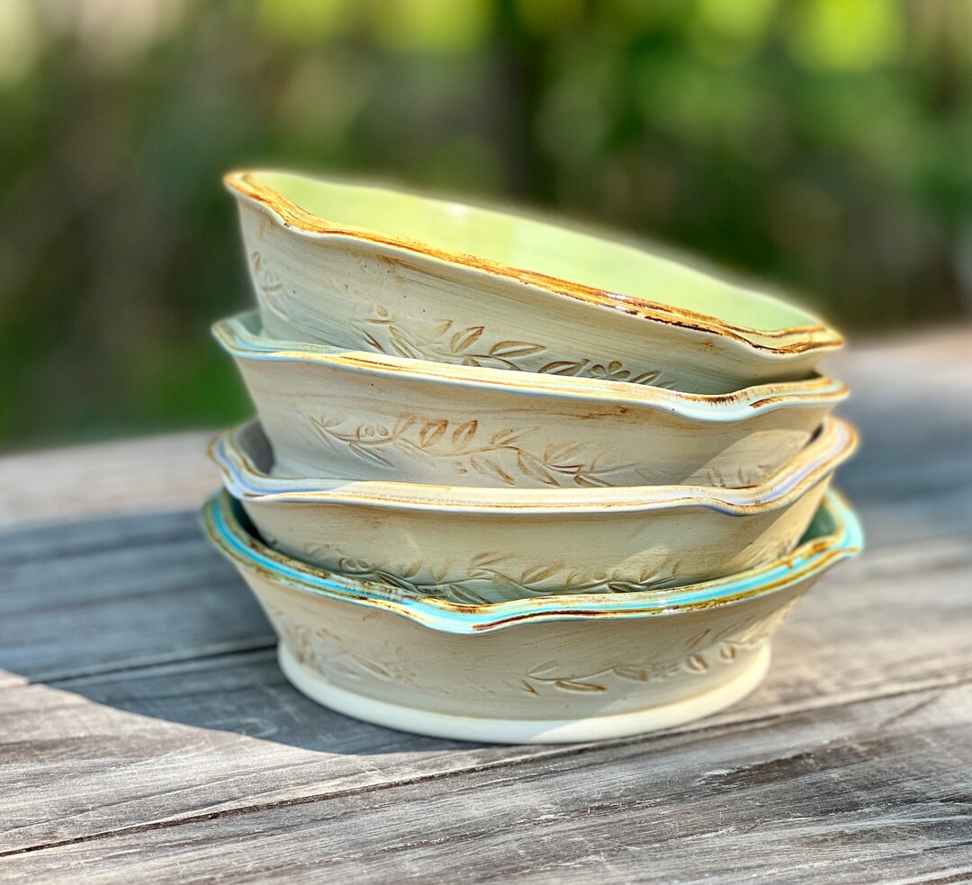 Custom Ceramic Pottery Plates, Dessert/appetizer Size, Deep Dish ...