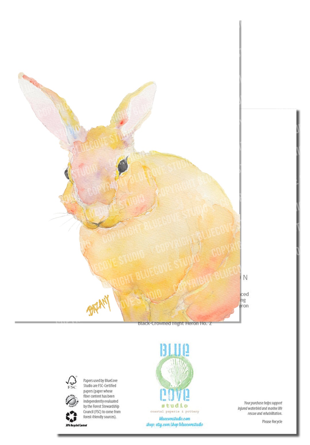 Blythe Island Bunny Watercolor Print Cards, Signed Prints: begging ...