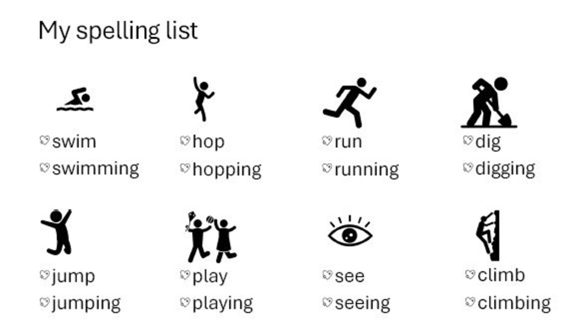 Spelling List: Starting Easy grade 3 10 Pages Printable Black and White ...