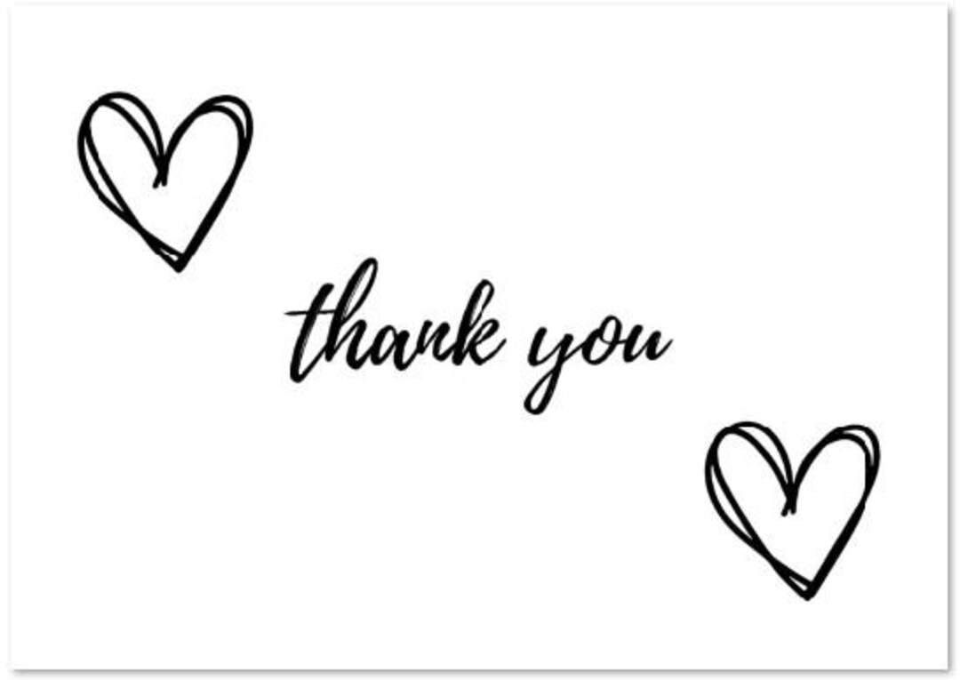 Printable Thank You Love Hearts Greeting Card | A6 Printable | PDF ...