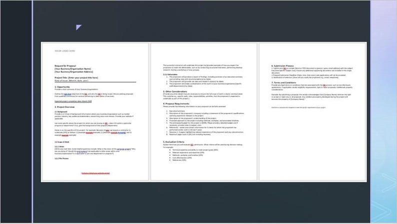 Request for Proposal rfp Template, Request for Quotation, Proposal ...