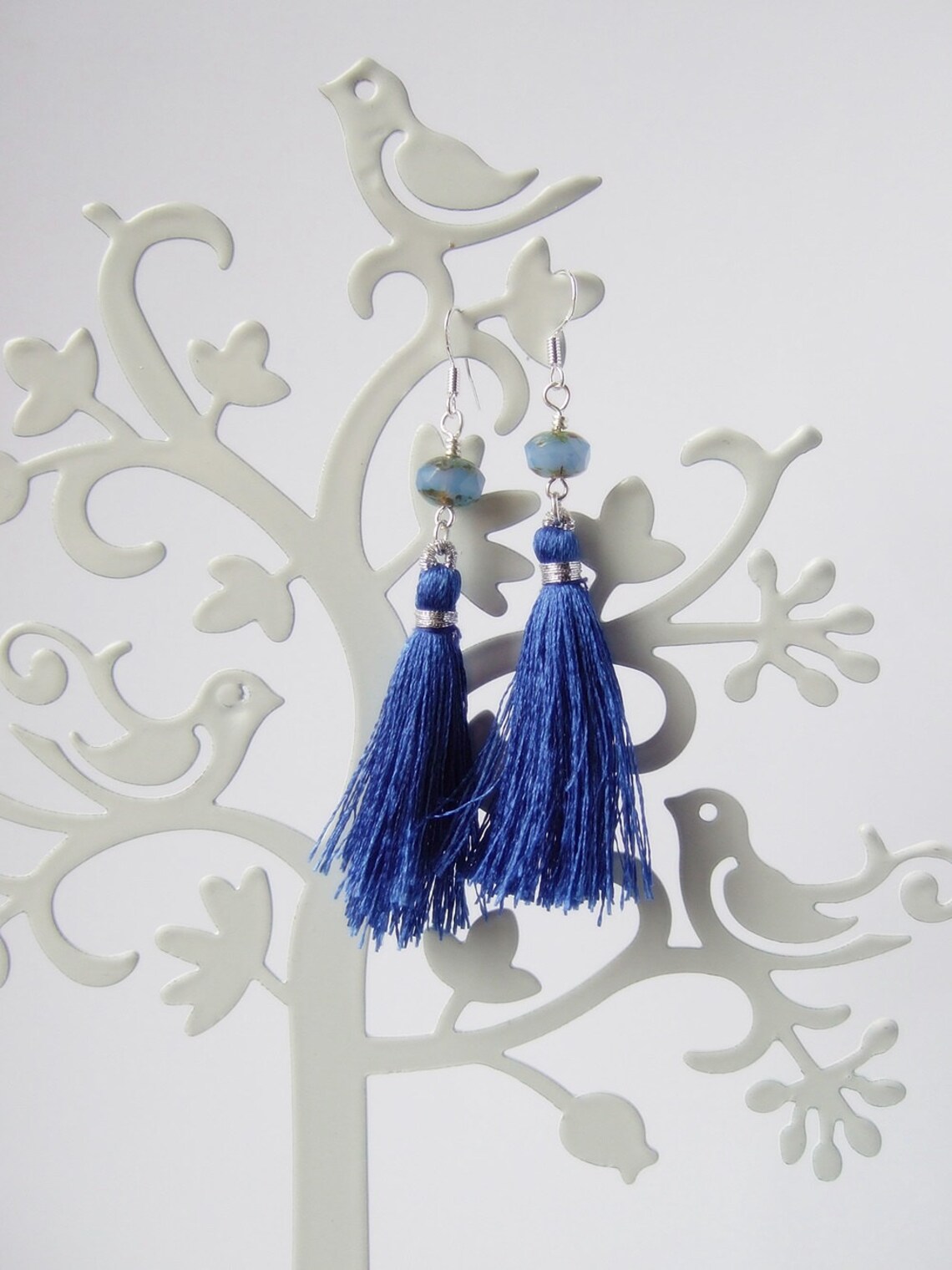 Jaipur Earrings In Sapphire Silk Tassel Earrings Etsy