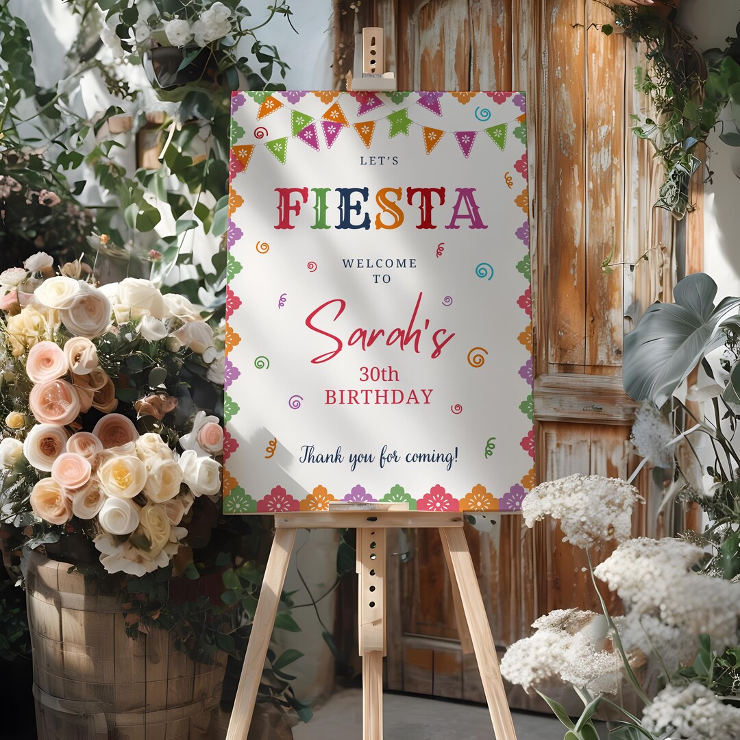 Fiesta Welcome Sign Template: Customizable Party Poster (canva) - Etsy